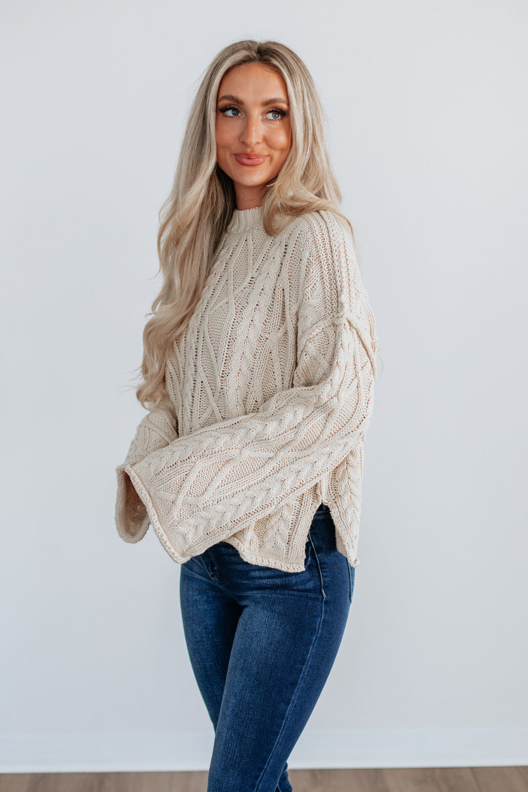 Anna Cable Knit Sweater - Cream – Wild Oak Boutique