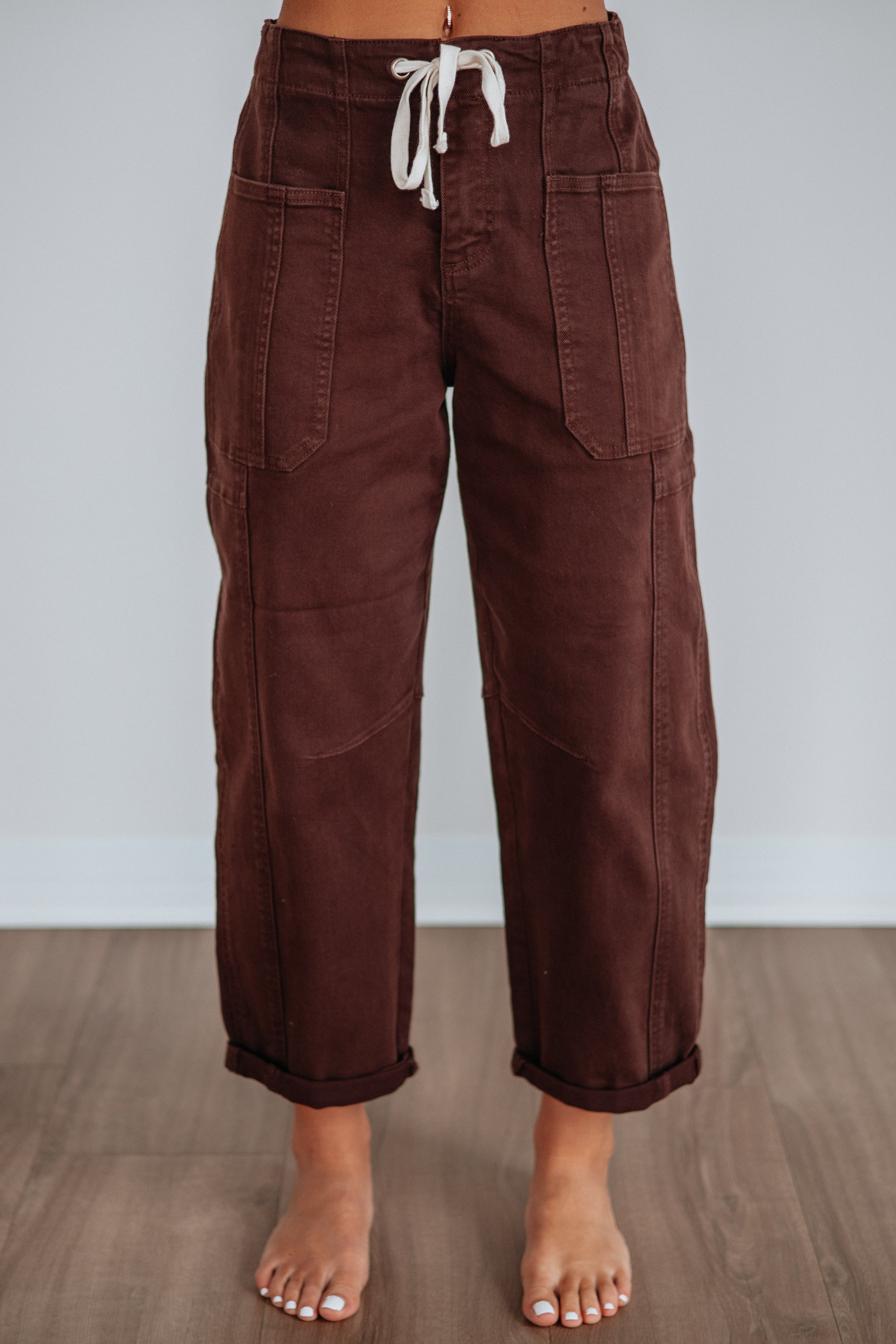 Kodi Risen Cargo Jeans - Chocolate – Wild Oak Boutique