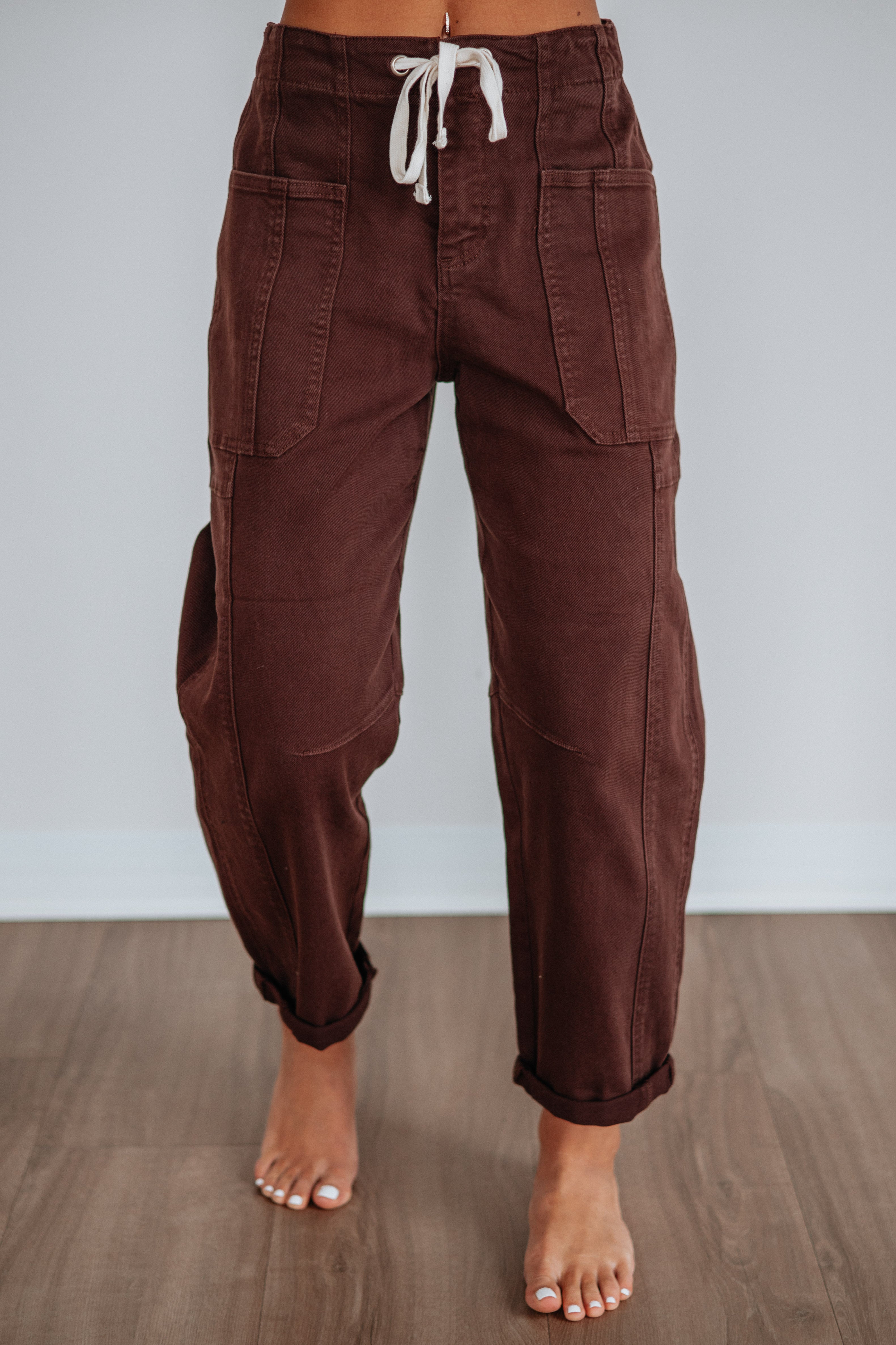 Kodi Risen Cargo Jeans - Chocolate – Wild Oak Boutique