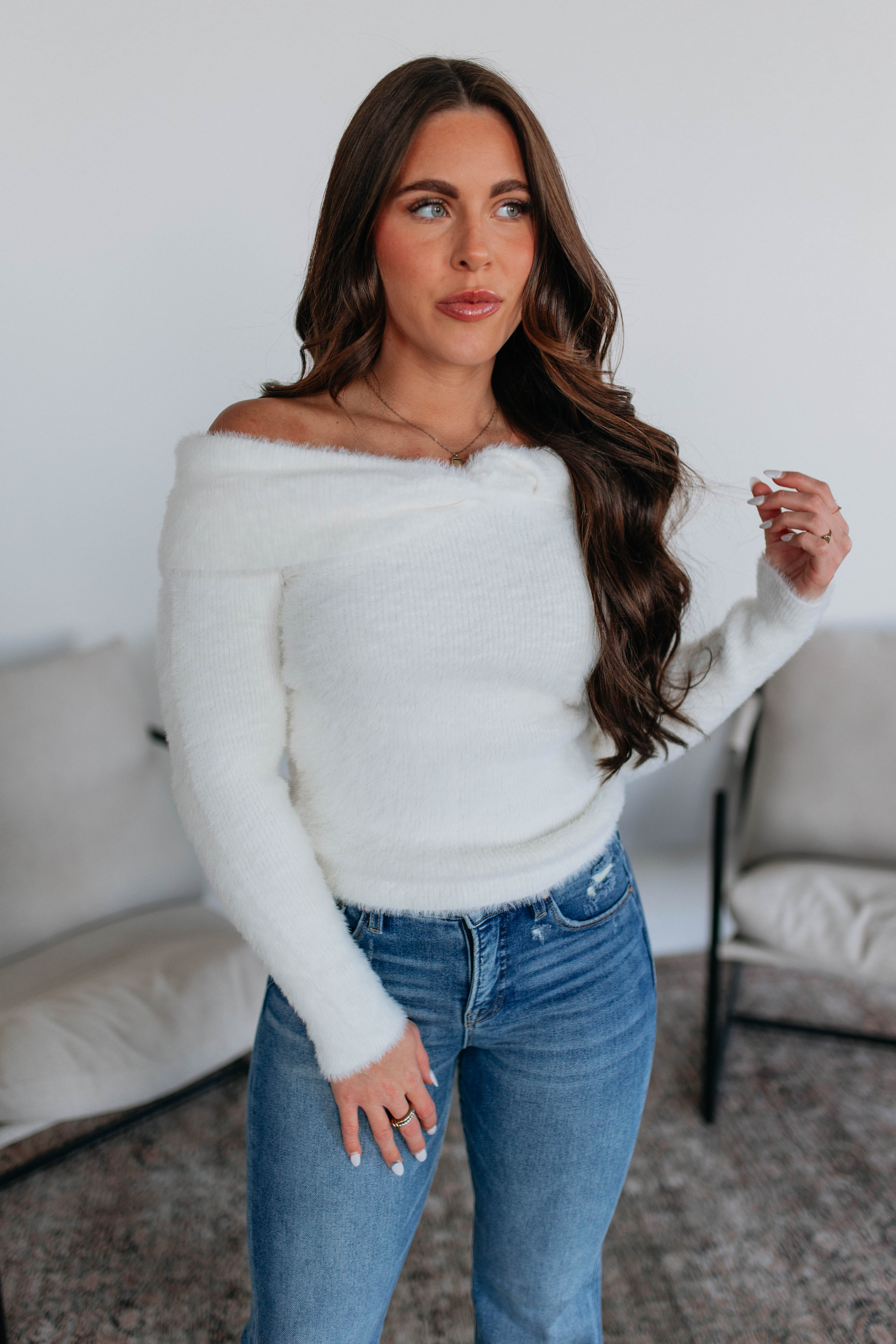 Candice Off The Shoulder Sweater – Wild Oak Boutique