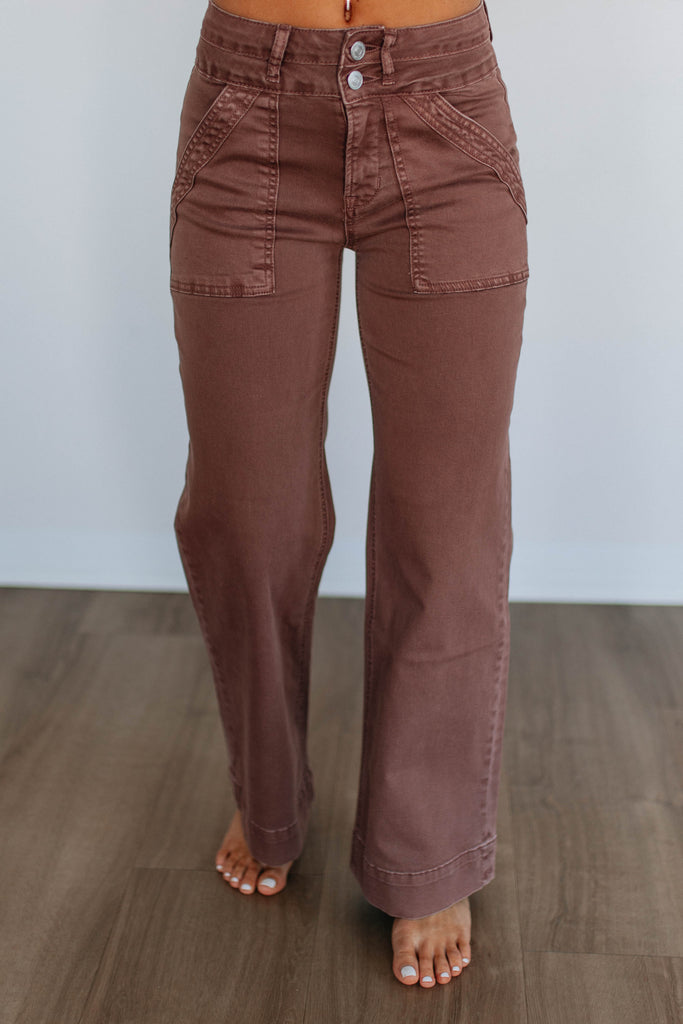 Bennett Mica Jeans - Cocoa – Wild Oak Boutique