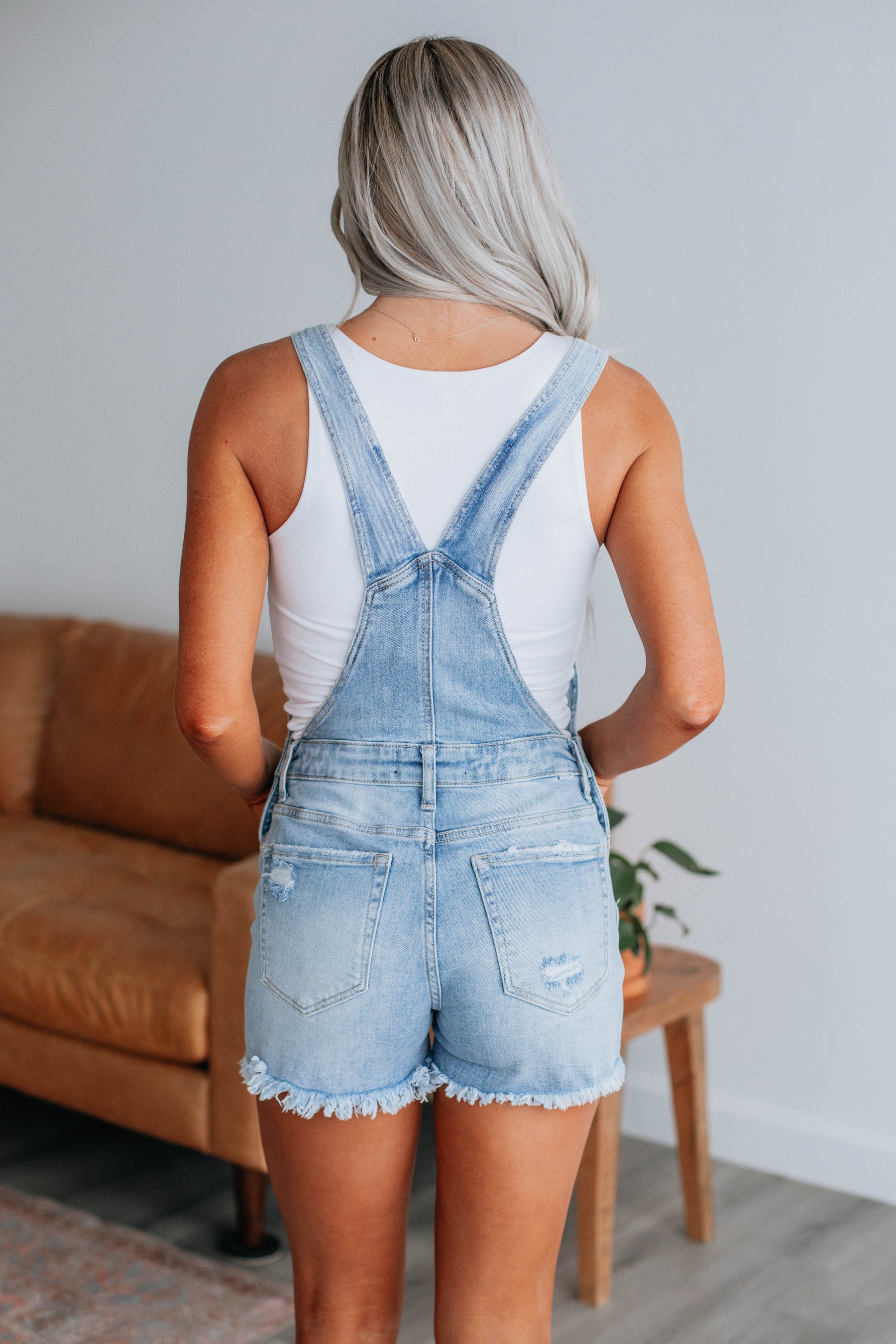 Gemini Risen Short Overalls - Light Wash – Wild Oak Boutique