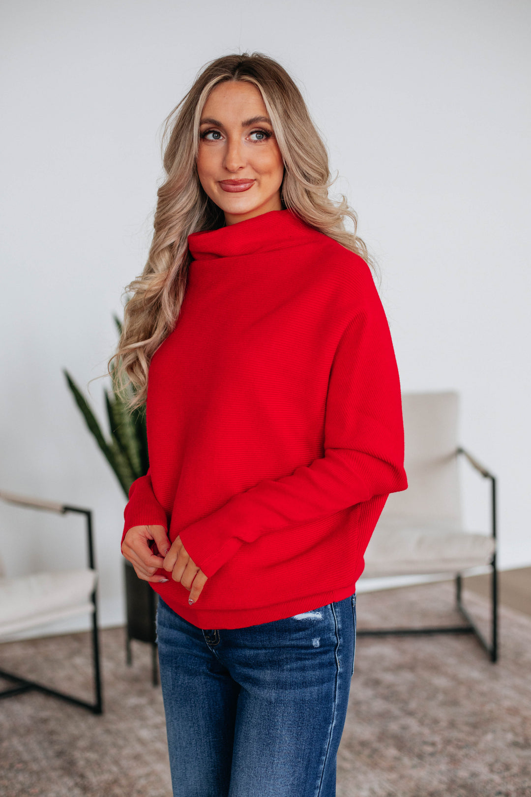 Gretchen Dolman Sweater - Ruby – Wild Oak Boutique