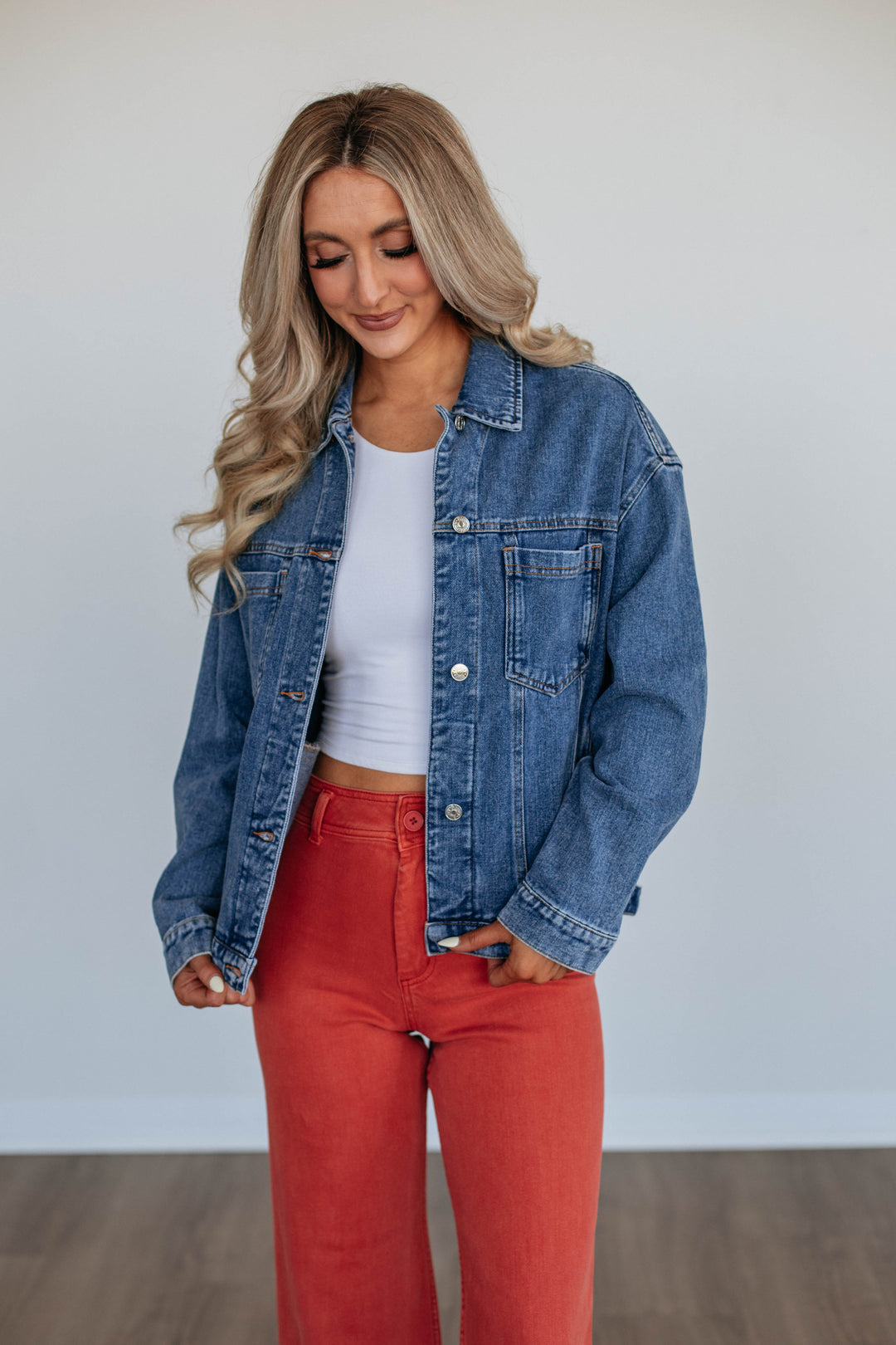 Jessi Denim Jacket - Dark Wash – Wild Oak Boutique