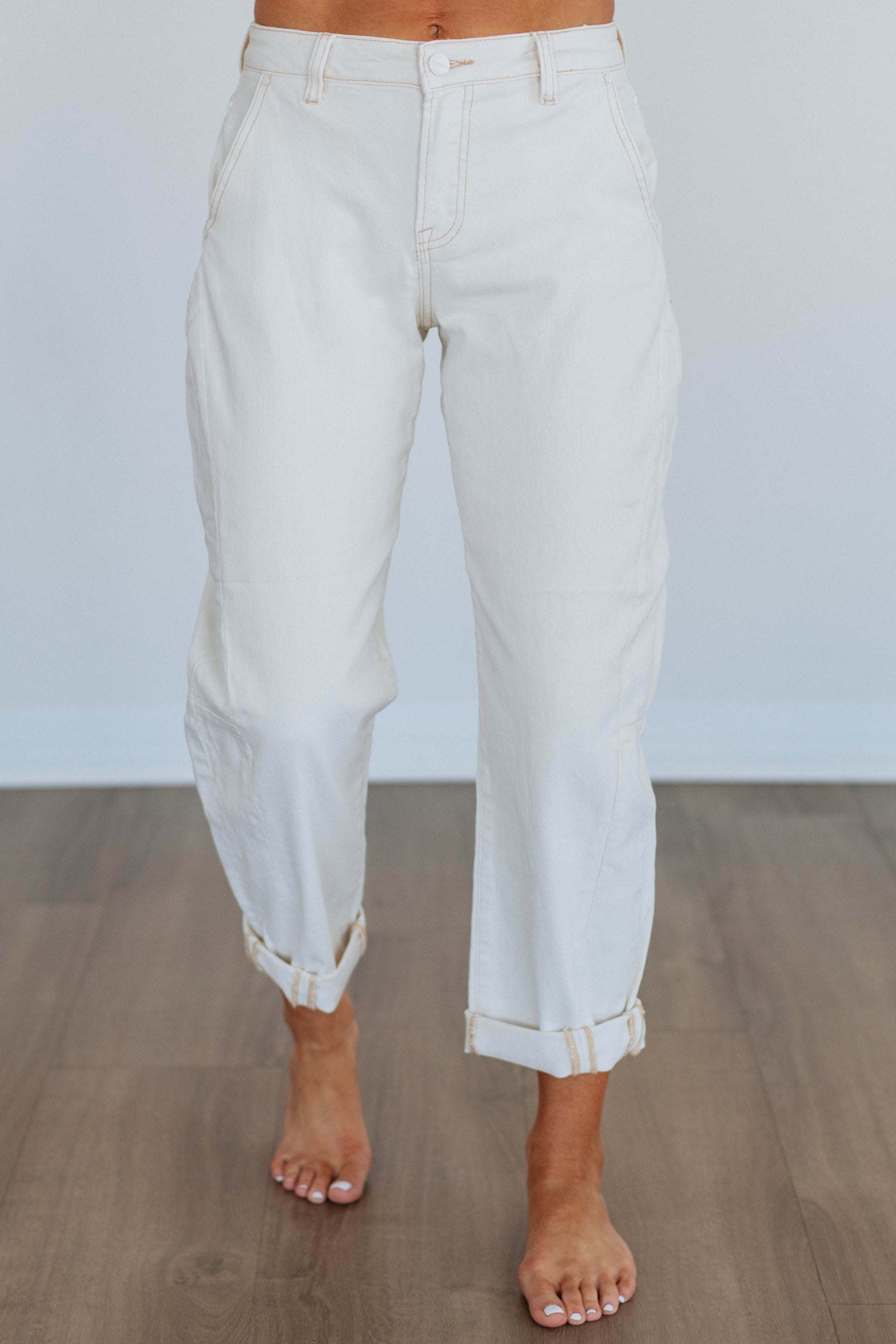 Mallorie Risen Jeans - Ivory – Wild Oak Boutique
