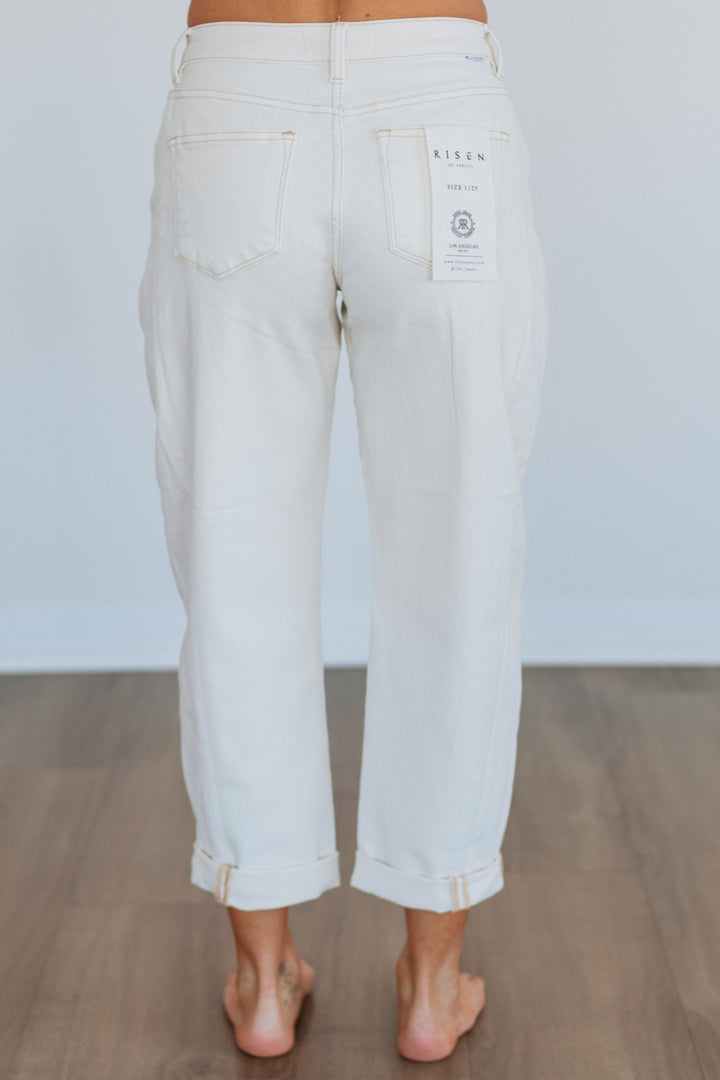 Mallorie Risen Jeans - Ivory – Wild Oak Boutique
