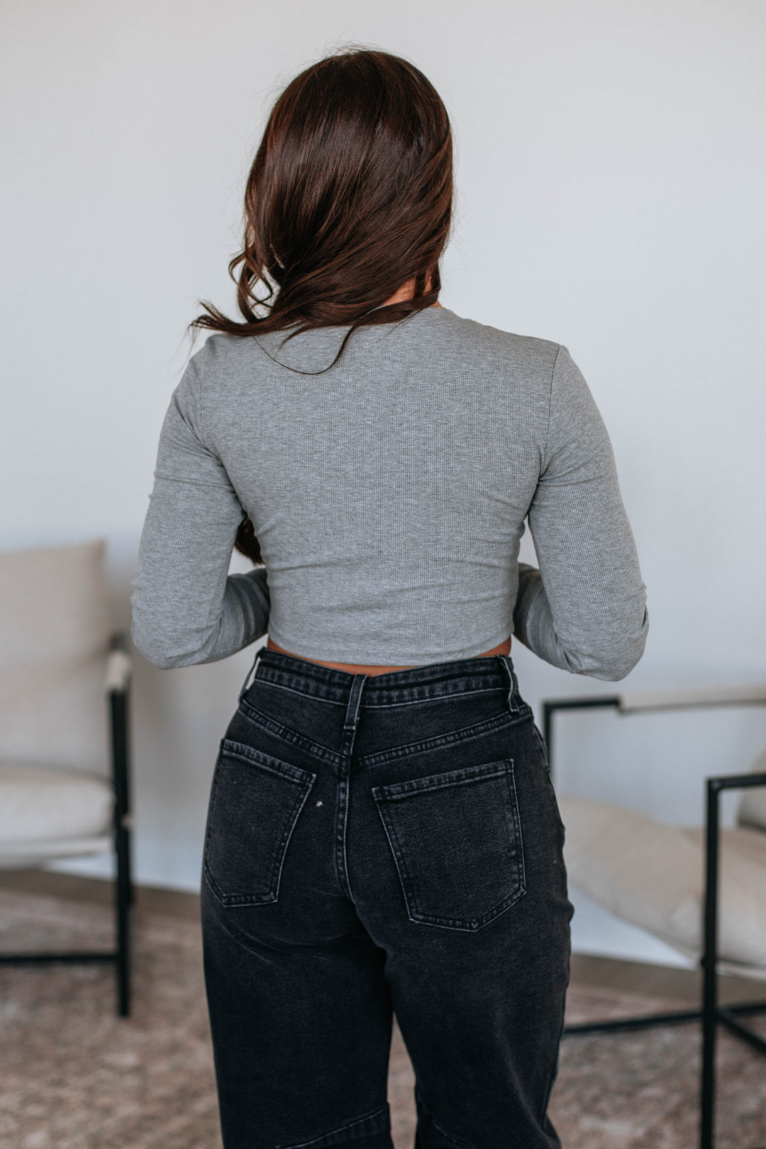 Mazure Ribbed Top - Heather Grey – Wild Oak Boutique