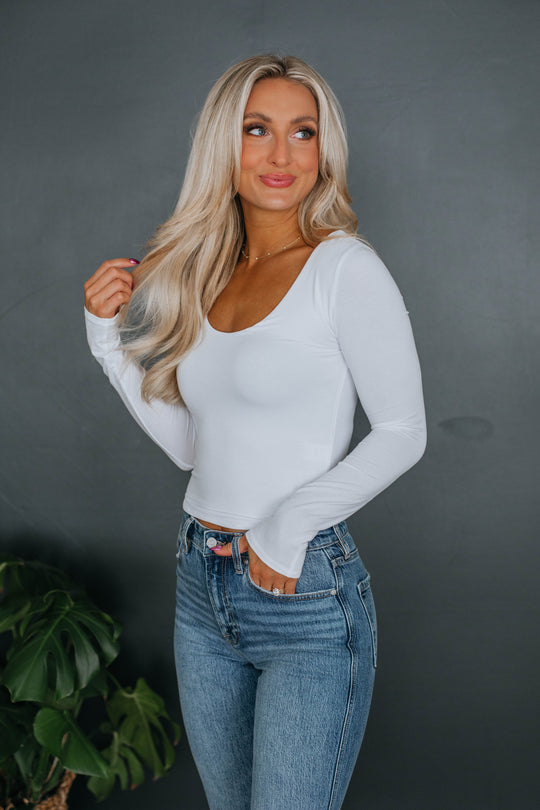 Shayla Basic Top - Ivory – Wild Oak Boutique