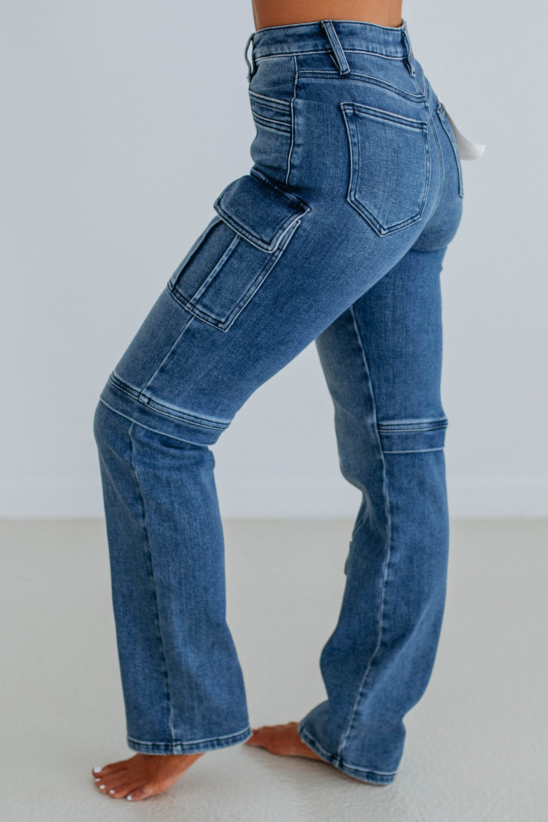 Tracey Hidden Cargo Jeans - Dark Wash – Wild Oak Boutique