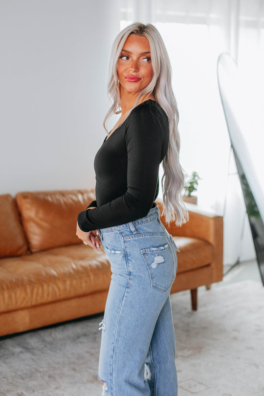 Shayla Basic Top - Black – Wild Oak Boutique