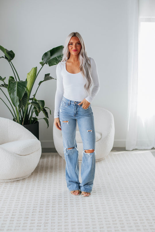 Shayla Basic Top - Ivory – Wild Oak Boutique