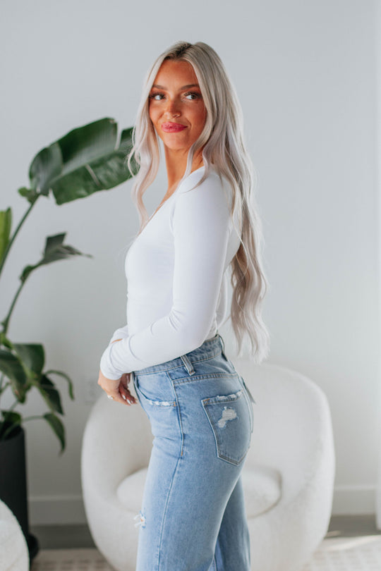 Shayla Basic Top - Ivory – Wild Oak Boutique